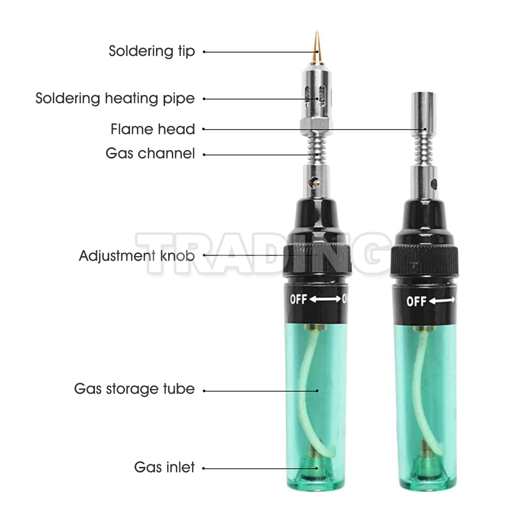 Portable Gas Soldering Iron Kit Butane Ignite Welding Torch Tool Case ...